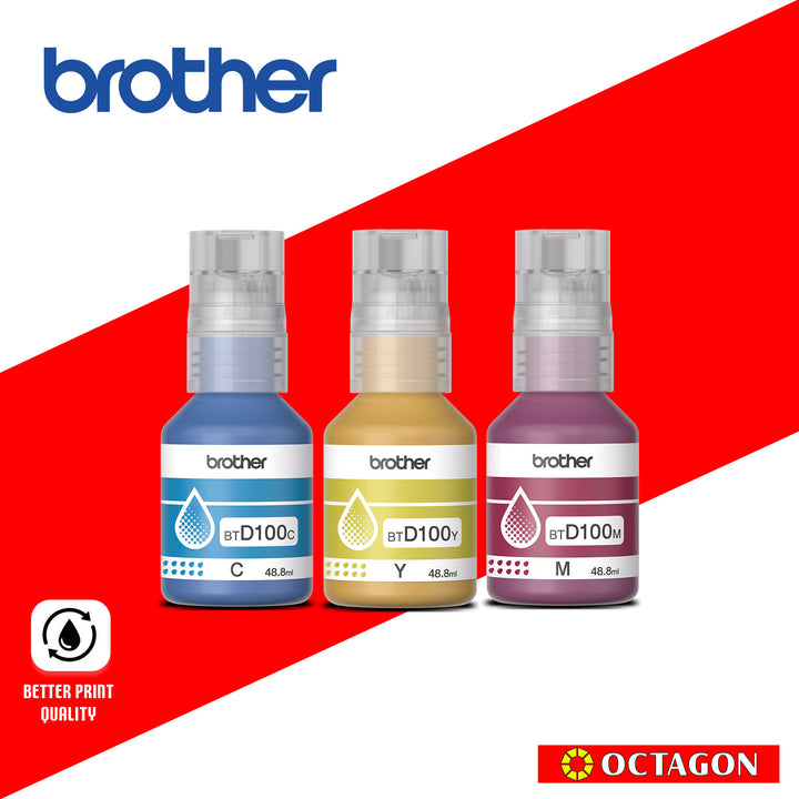 BROTHER BTD100 YELLOW/MAGENTA/CYAN INK BOTTLE – Octagon Computer Superstore