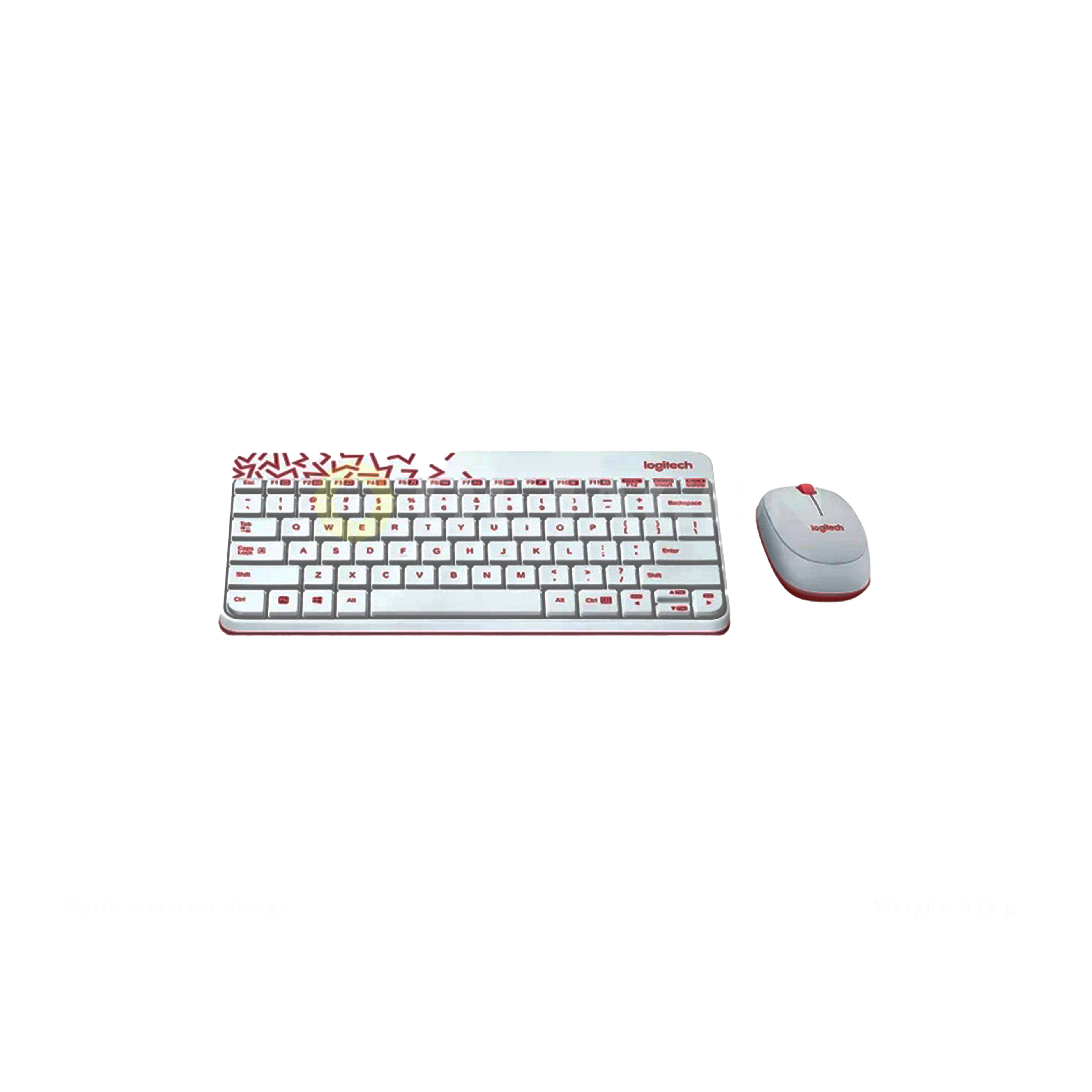 LOGITECH MK240 NANO WHITE+VIVID RED WIRE – Octagon Computer Superstore