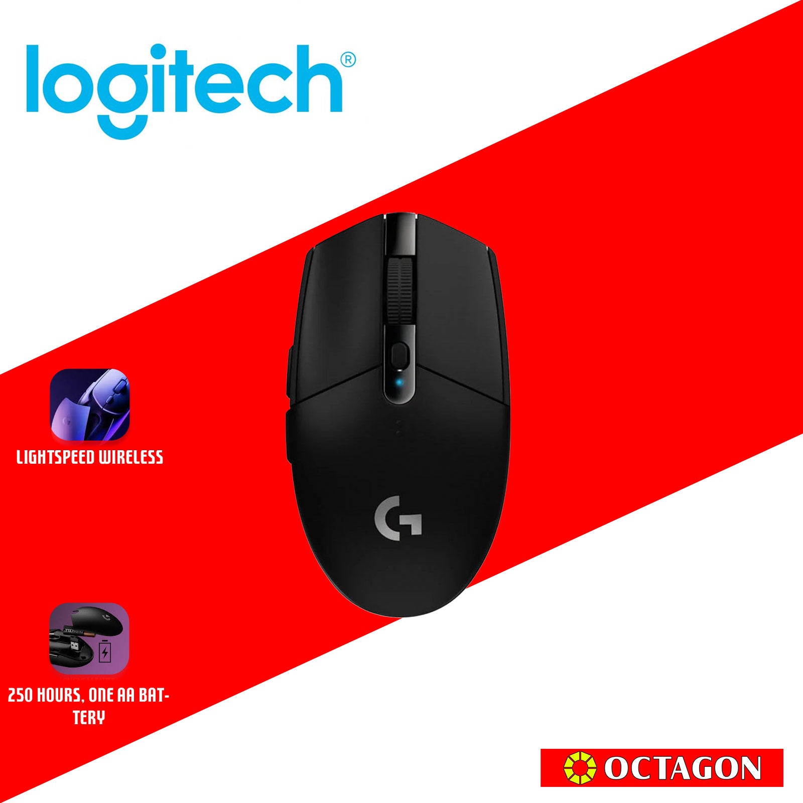 LOGITECH G304 BLACK WIRELESS GAMING MOUSE – Octagon Computer Superstore