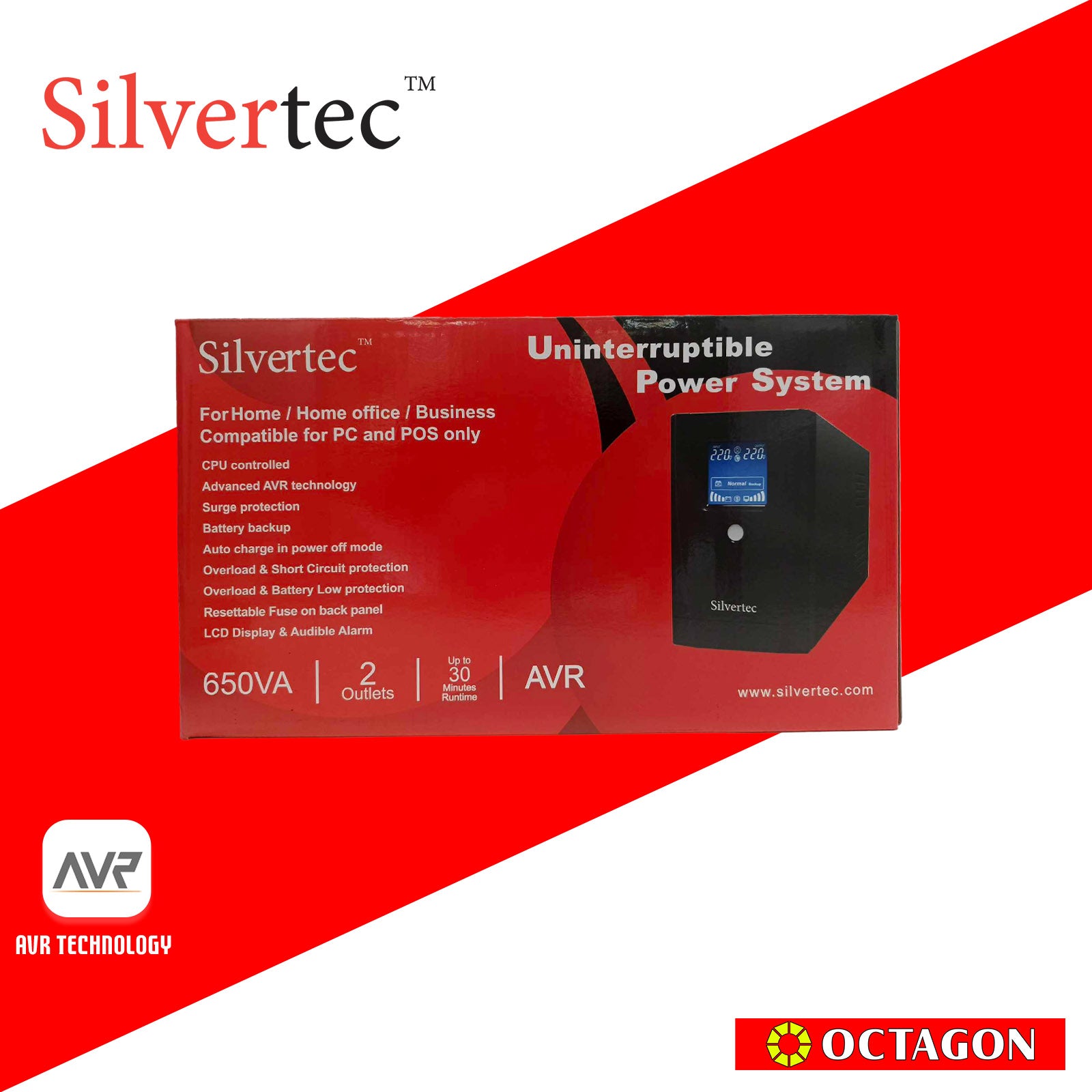 SILVERTEC POWERPLUS 650PR UPS – Octagon Computer Superstore