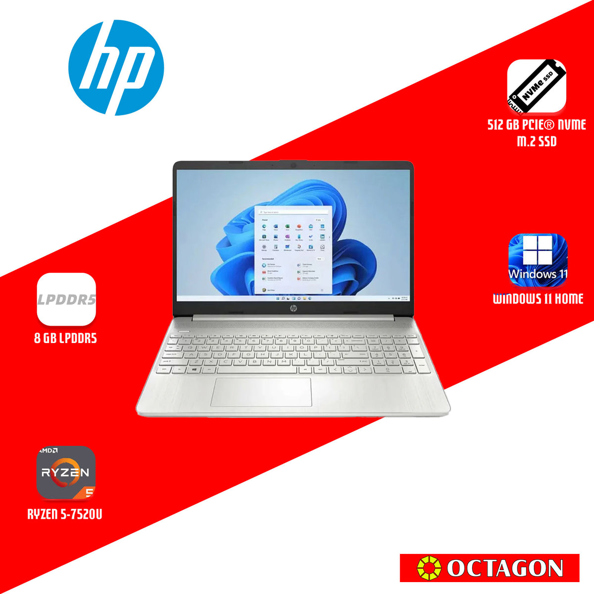 HP 15-FC0204AU RYZEN 5-7520U 8GB – Octagon Computer Superstore