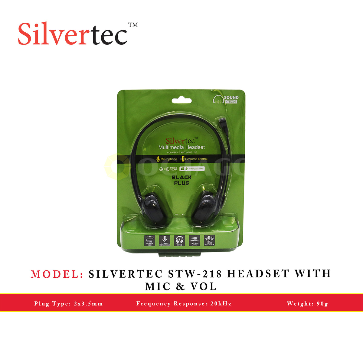 SILVERTEC STW-218 HEADSET WITH MIC & VOL – Octagon Computer Superstore