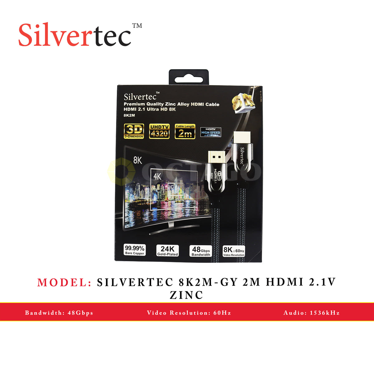 SILVERTEC 8K2M-GY 2M HDMI 2.1V ZINC – Octagon Computer Superstore