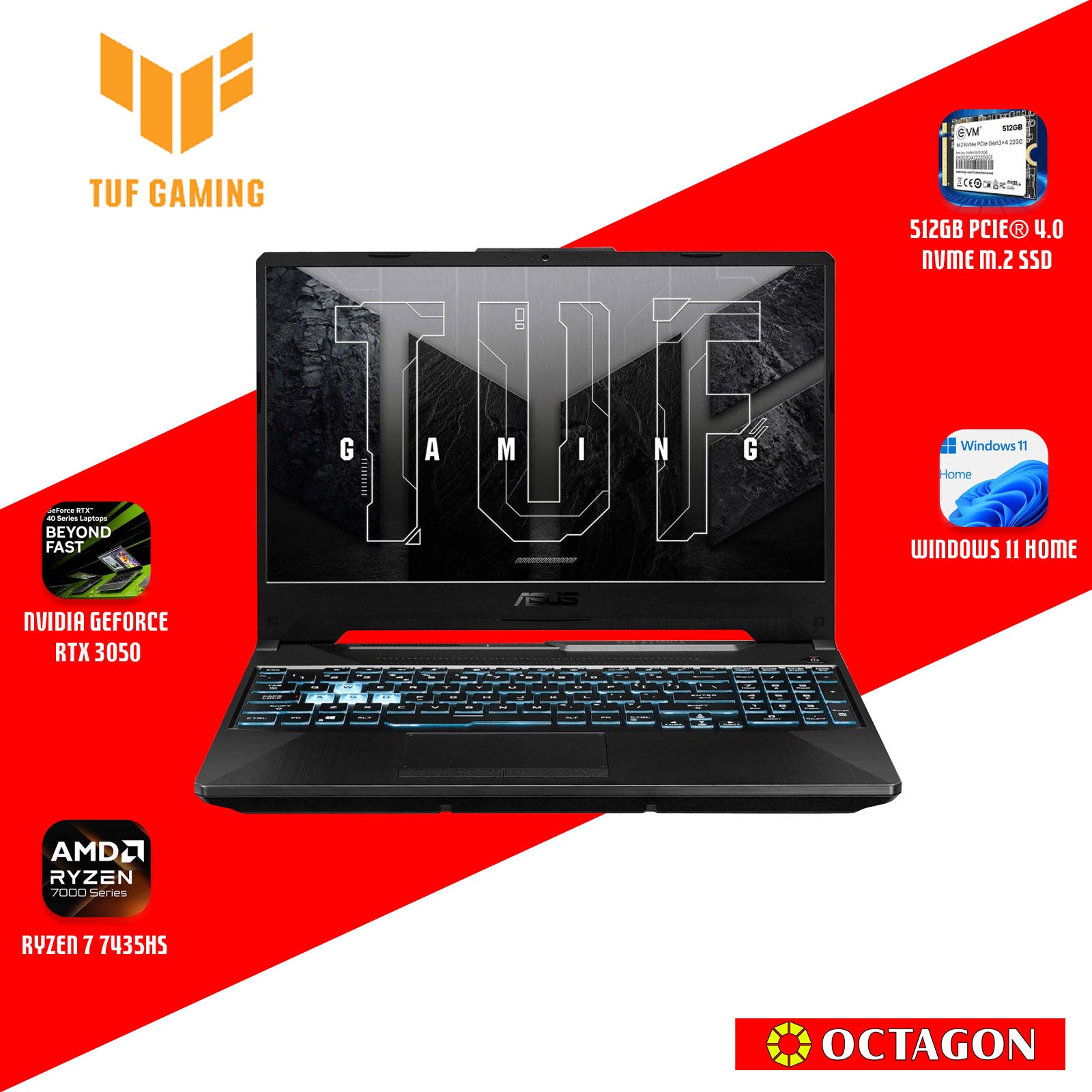 ASUS TUF FA506NCR-HN007W/ RYZEN 7-7435HS – Octagon Computer Superstore