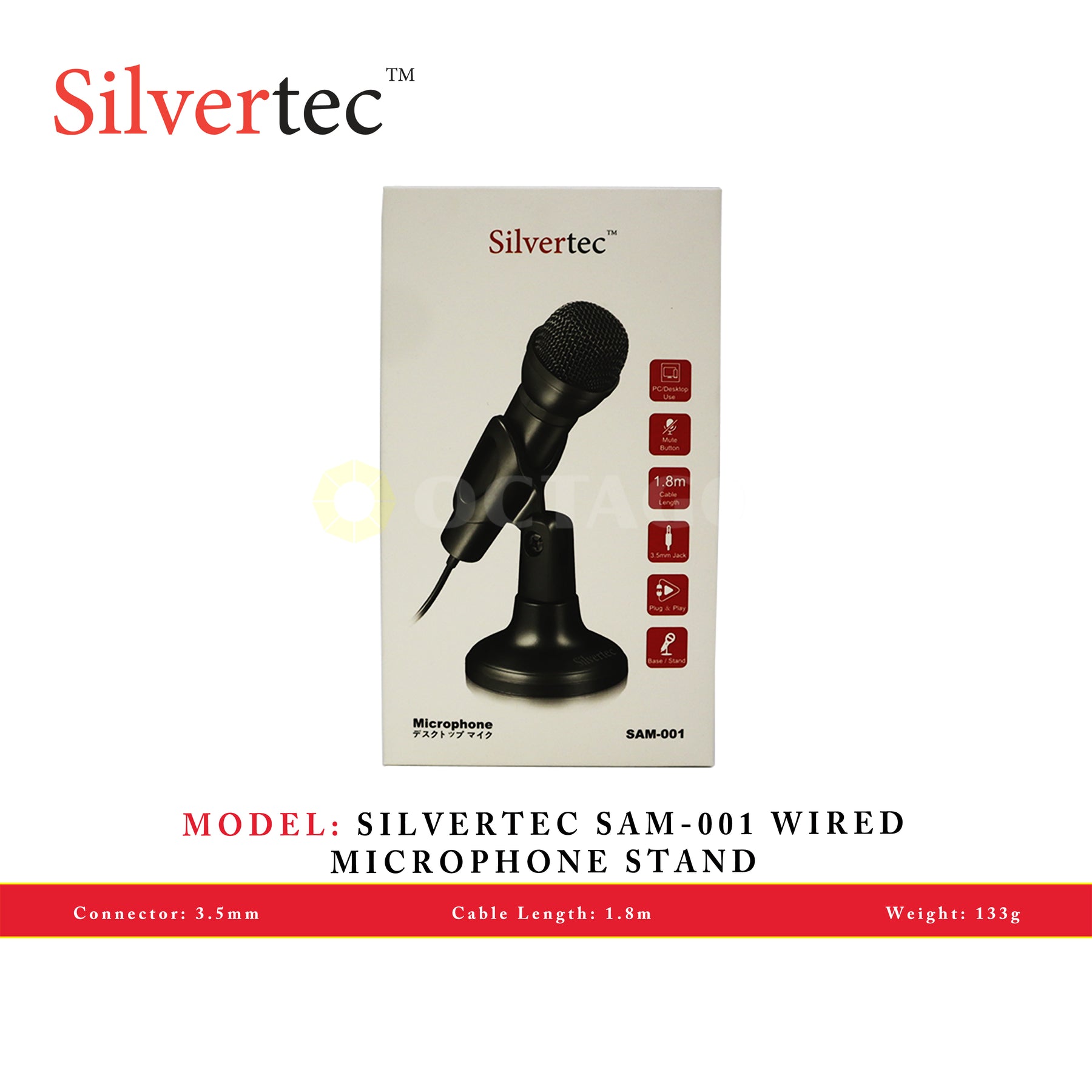 SILVERTEC SAM-001 WIRED MICROPHONE STAND – Octagon Computer Superstore
