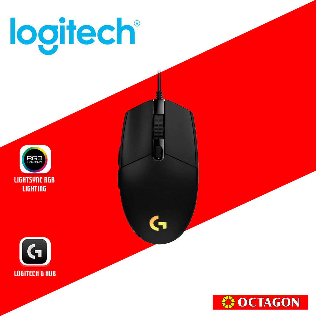 LOGITECH G102 BLACK LIGHTSYNC GAMING MOUSE 6 BUTTONS 8000DPI RAINBOW L ...