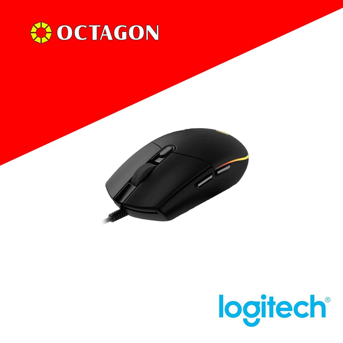 LOGITECH G102 BLACK LIGHTSYNC GAMING MOUSE 6 BUTTONS 8000DPI RAINBOW L ...