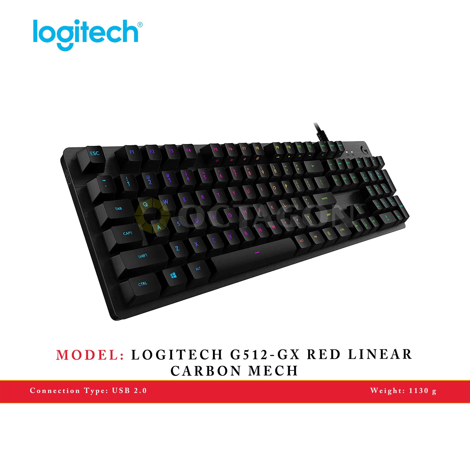 LOGITECH G512-GX RED LINEAR CARBON MECH – Octagon Computer Superstore