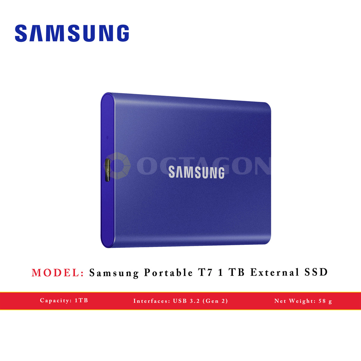 SAMSUNG T7 1TB BLUE PORTABLE SSD – Octagon Computer Superstore