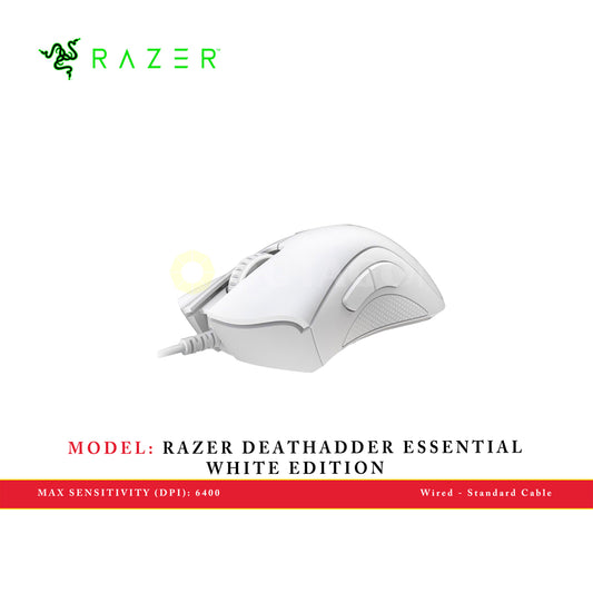 RAZER DEATHADDER ESSENTIAL WHITE EDITION – Octagon Computer Superstore