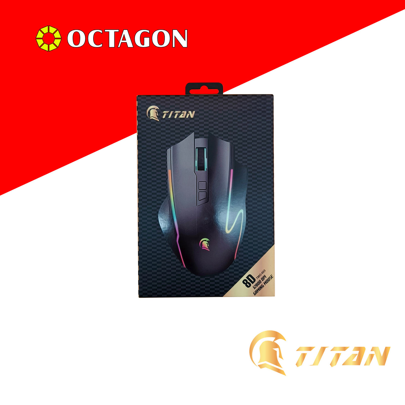 TITAN TMO-665 8D USB GAMING LED MOUSE 4800DPI / SOFTWARE 12800DPI BLAC ...