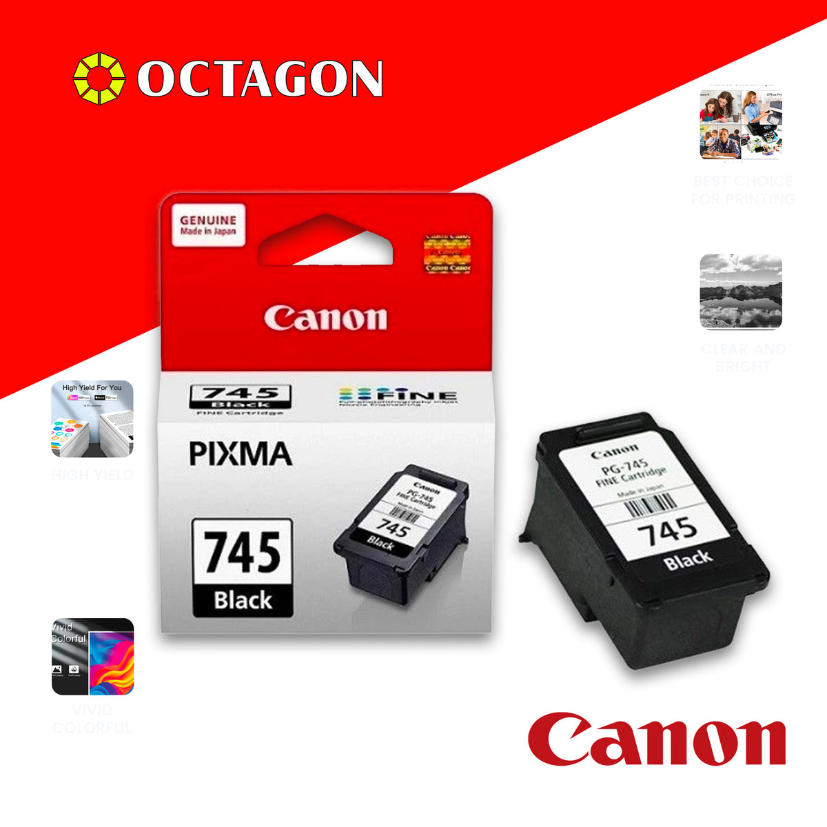 CANON PG-745 BLACK CARTRIDGE – Octagon Computer Superstore