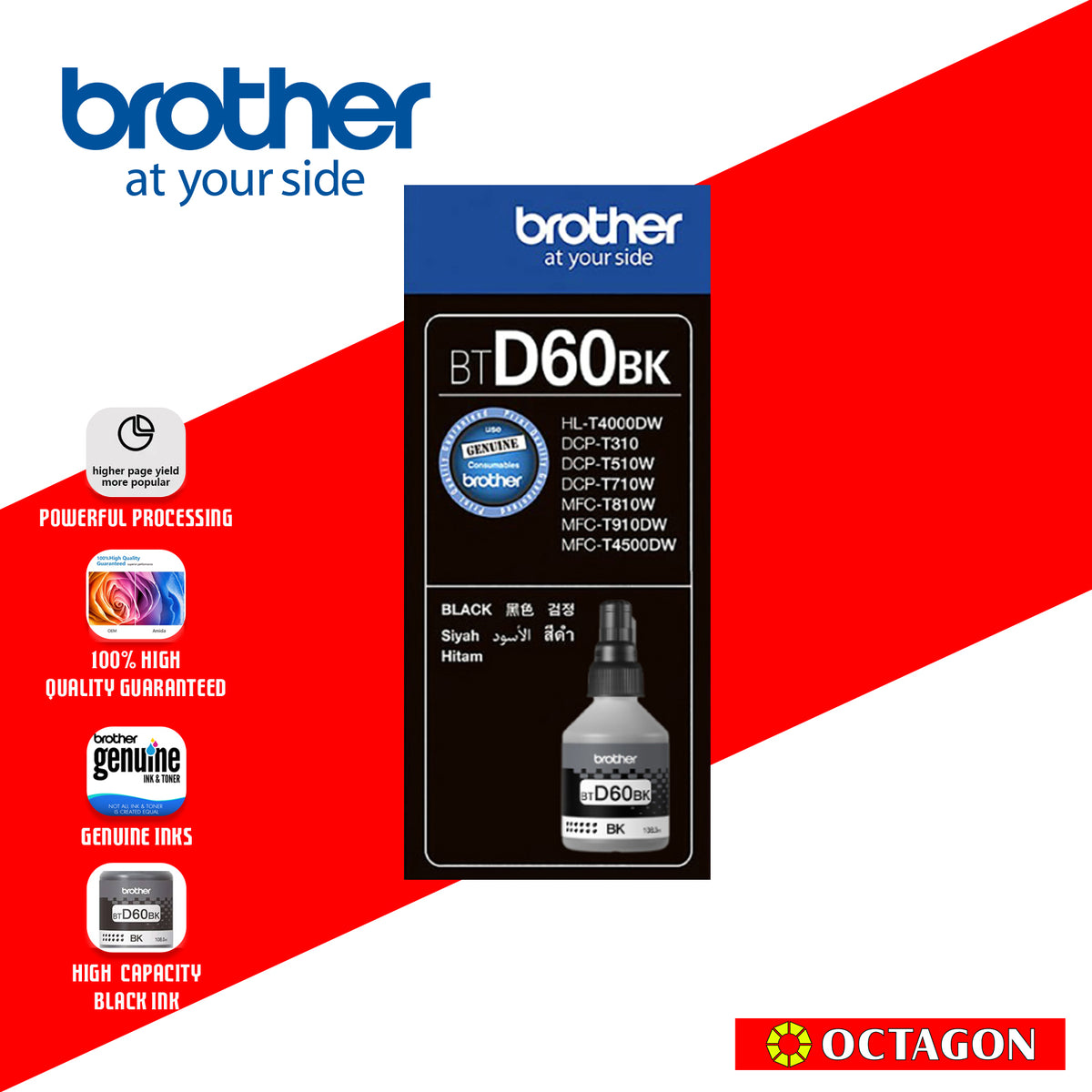 Brother Btd-60Bk Black Ink Bottle – Octagon Computer Superstore