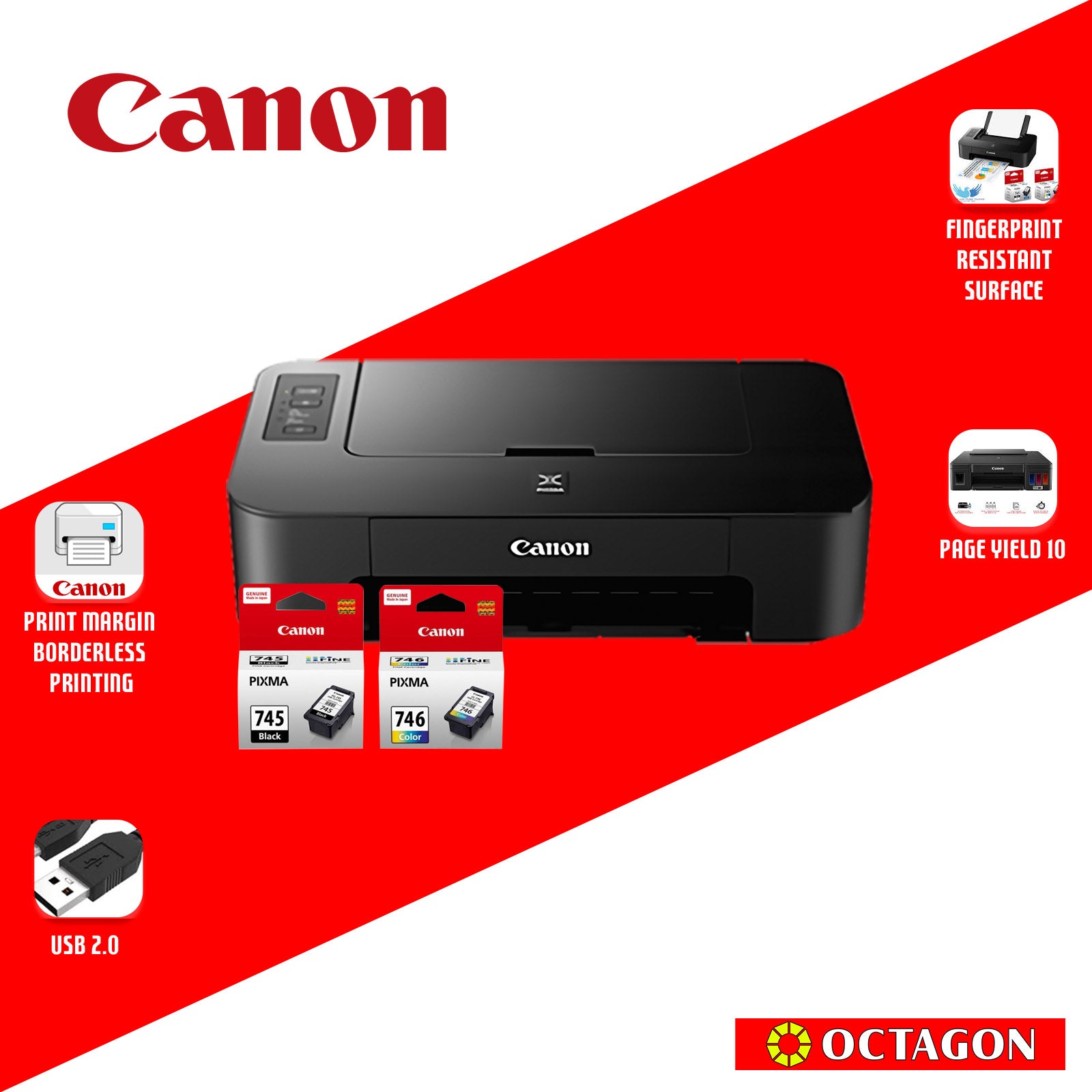 CANON PIXMA TS207 SFP PRINTER (PG745/CL746) – Octagon Computer Superstore