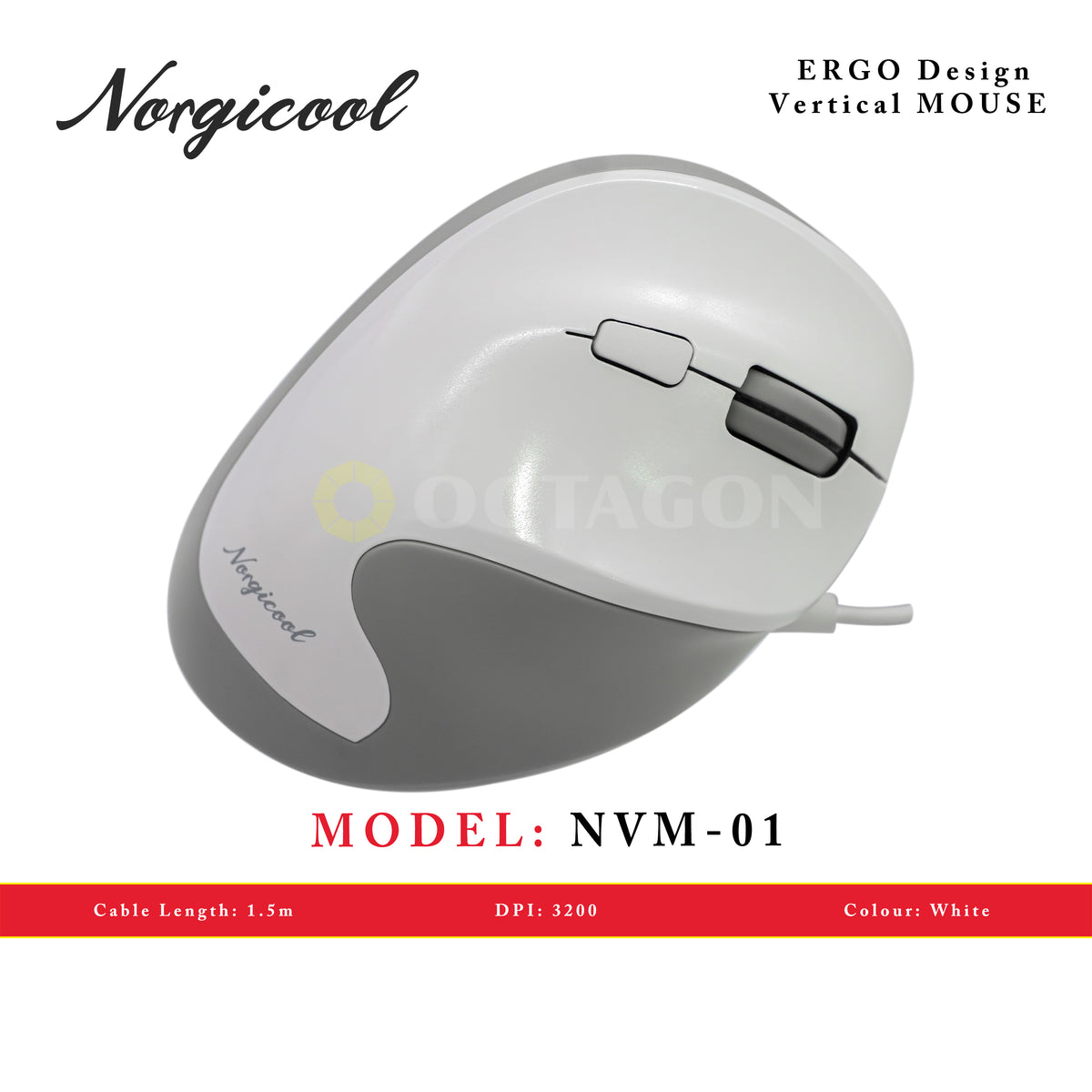 NORGICOOL NVM01-WH USB VERTICAL MOUSE – Octagon Computer Superstore