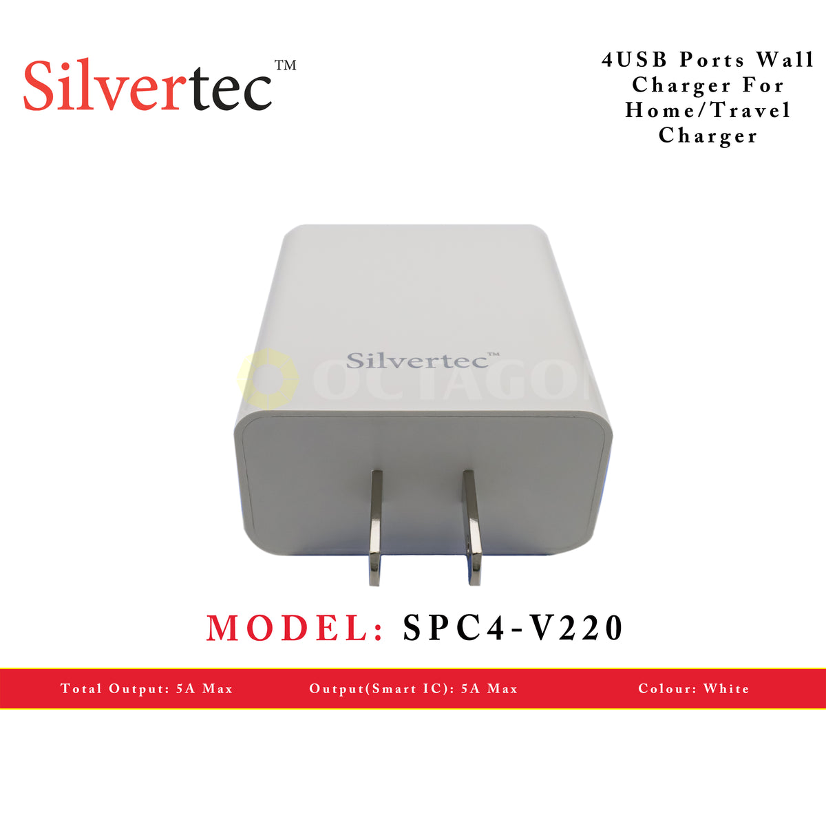 SILVERTEC SPC4-V220-WH 4-USB PORTS 25A – Octagon Computer Superstore