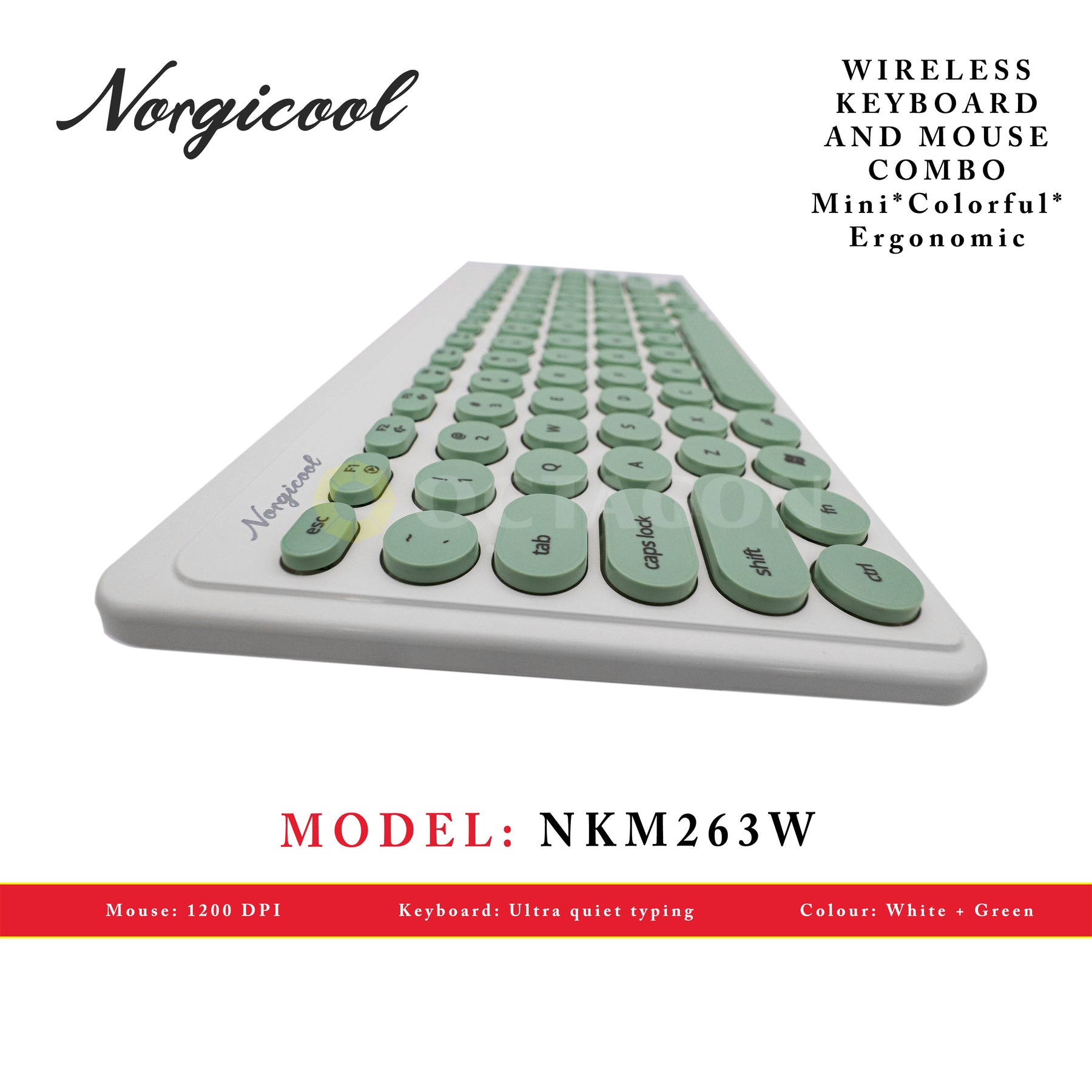 NORGICOOL NKM263W-GN COMBO WL KEYBOARD – Octagon Computer Superstore