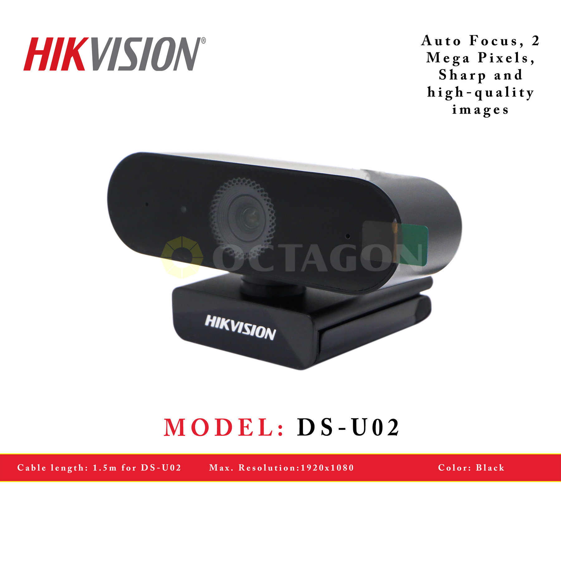 HIKVISION DS-U02 WEBCAM 1080P 2MP CMOS – Octagon Computer Superstore